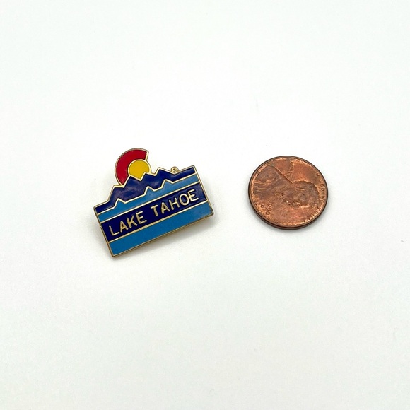 Jewelry | Vintage 8s Lake Tahoe Enamel Souvenir Pin Cloisonn Gold Tone ...